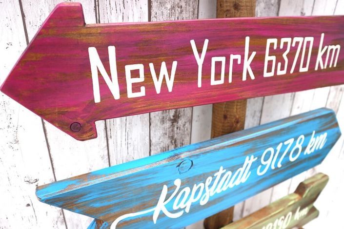 Wegweiser - Holzpfeile - Liebevoll handgefertigte Holzdeko